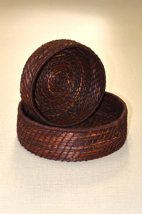 Sabai Grass & Jute Baskets Brown (Set of 2) – Dharini