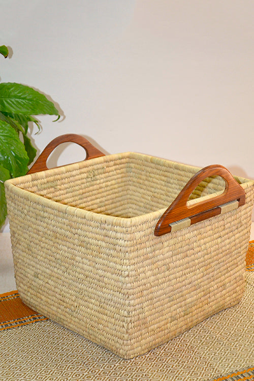 Sabai Grass & Palm Leaf Storage Basket Natural – Dharini