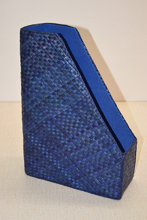 Screw Pine Magazine & File Holder Blue – Dharini